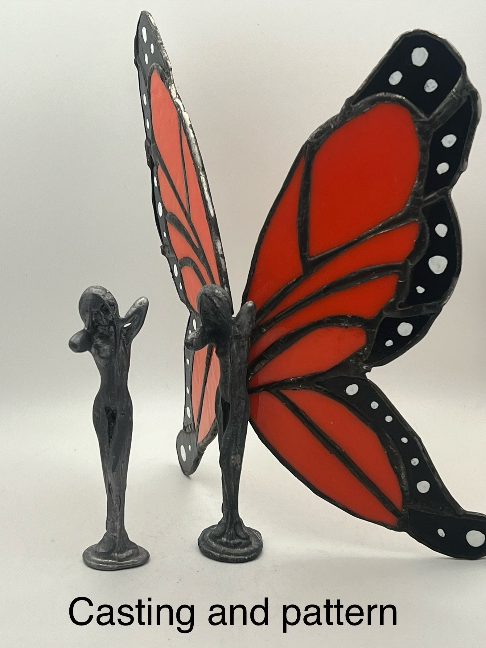 Lead Casting Butterfly Lady Figure and Wing Pattern for Stained Glass ...