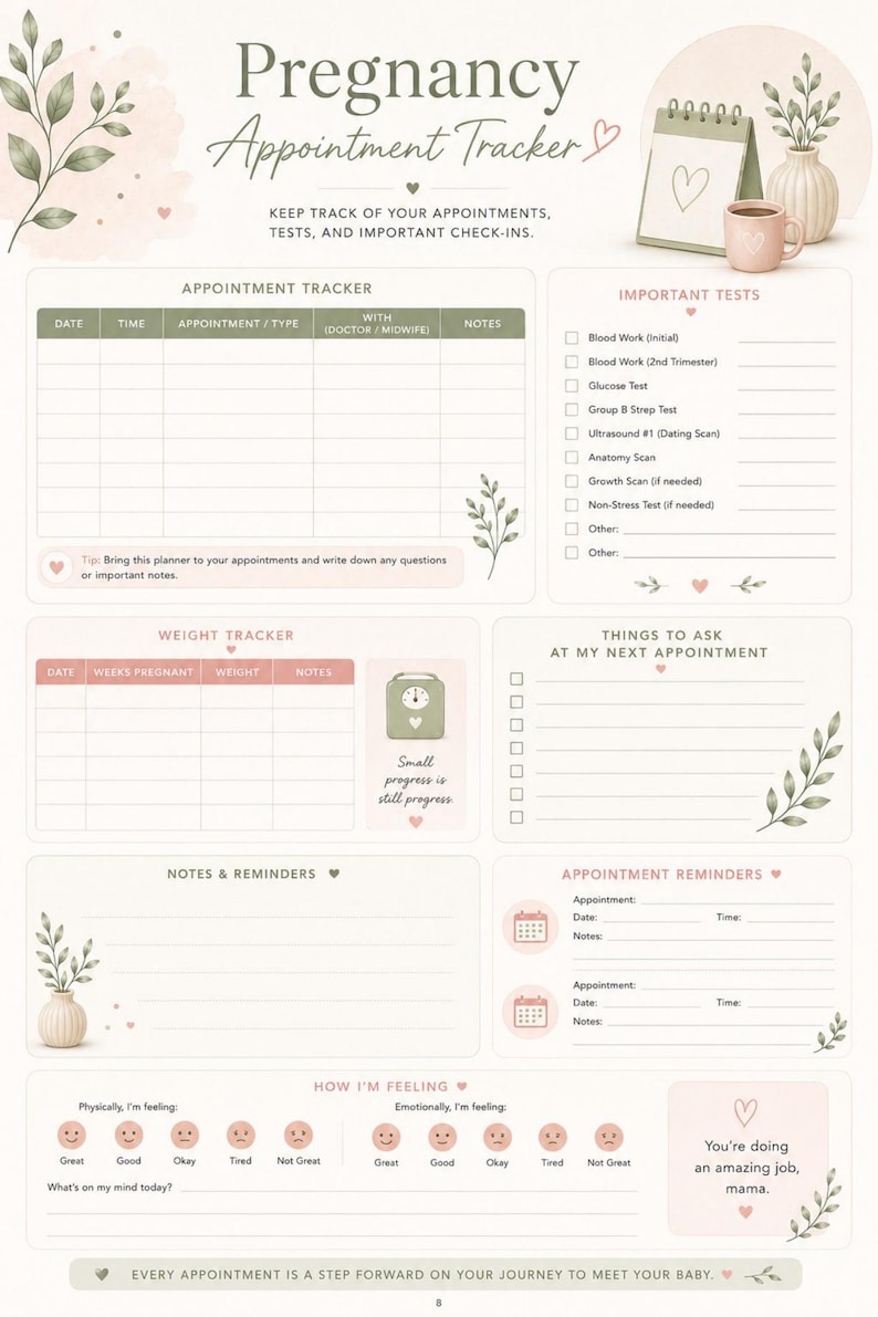 Pregnancy & New Parent Workbook | Planning, Checklists, Memories ...
