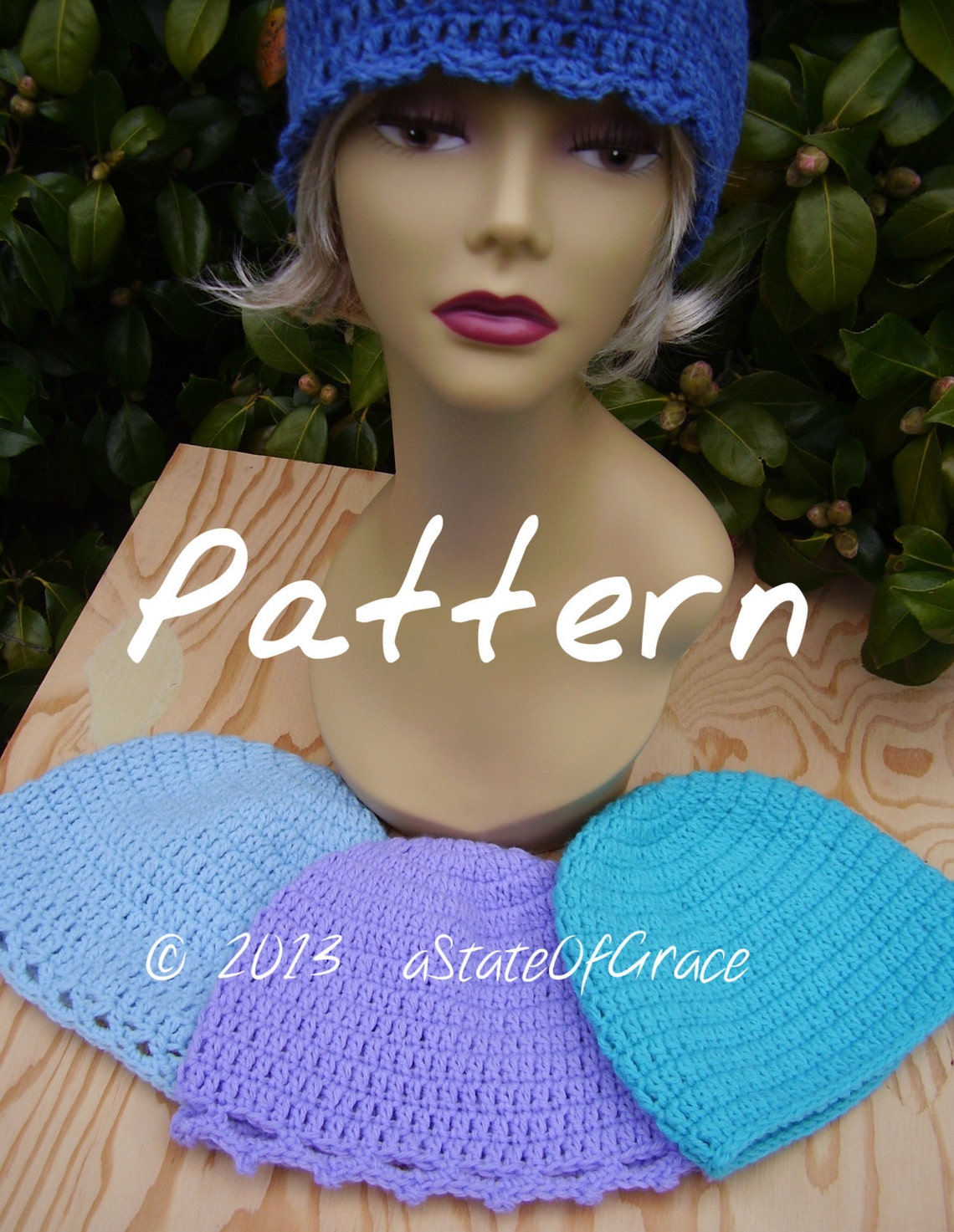 Beanie PATTERN, Adult Size, Crochet, Basic Beanie PLUS Three Optional ...