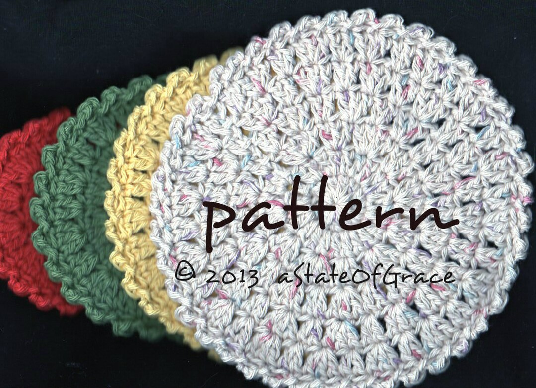 Round Crochet Dishcloth Pattern: 4 Sizes (instant Download) - Etsy