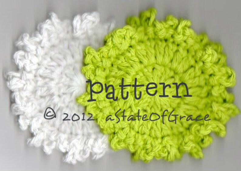 Washcloth and Facial Scrubbie, Crochet PATTERN , Ruffled Edge Set #1 ...