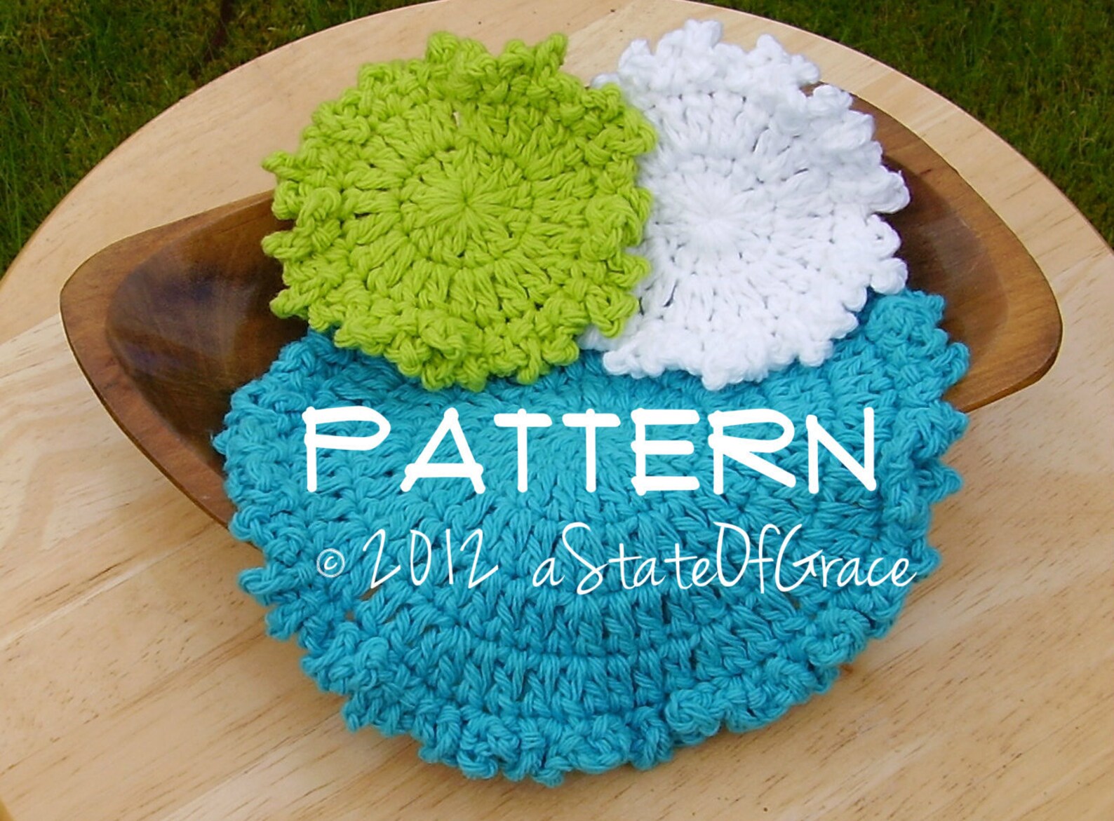 Washcloth and Facial Scrubbie, Crochet PATTERN , Ruffled Edge Set #1 ...