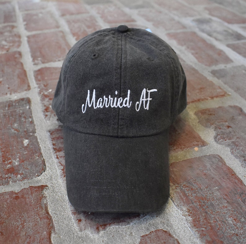 Married AF Honeymoon Hat Newlywed Hat Monogram Ball Cap - Etsy