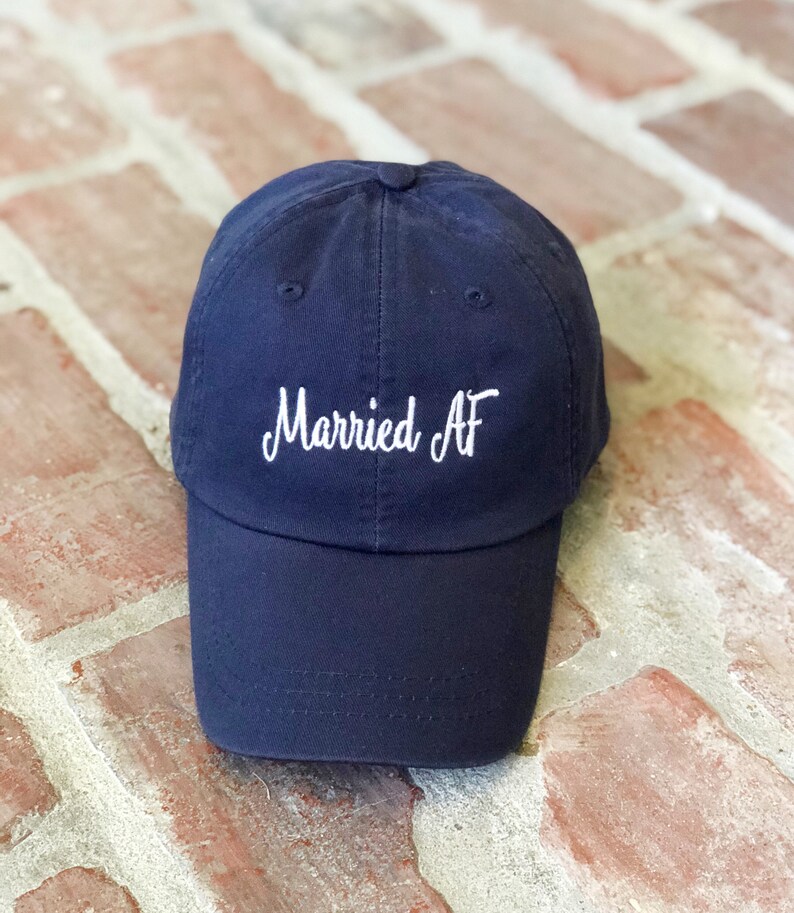 Married AF Honeymoon Hat Newlywed Hat Monogram Ball Cap - Etsy