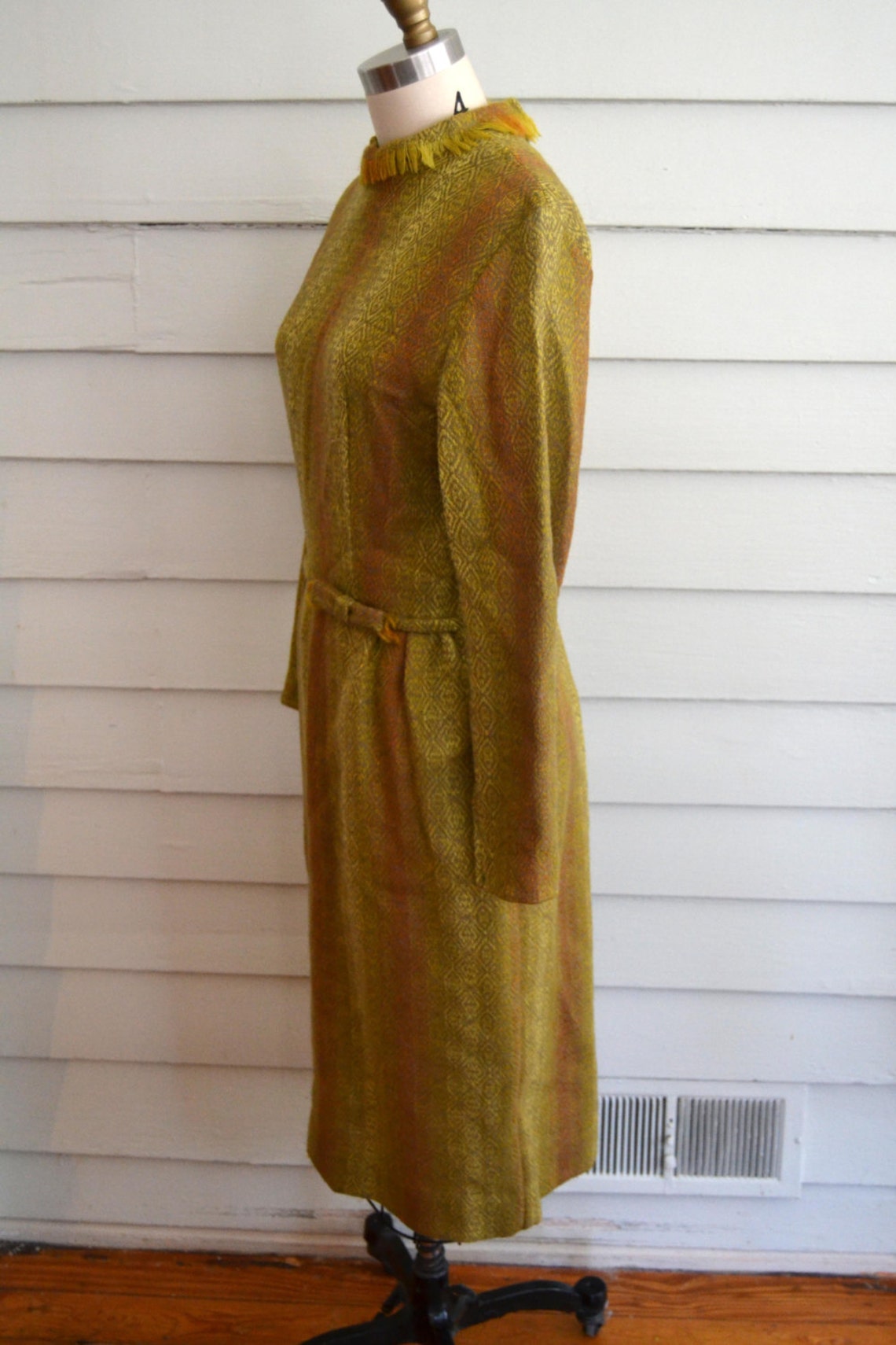 Vintage 1960s Jonathan Logan Dress / Large Long Sleeve Wool Dress ...