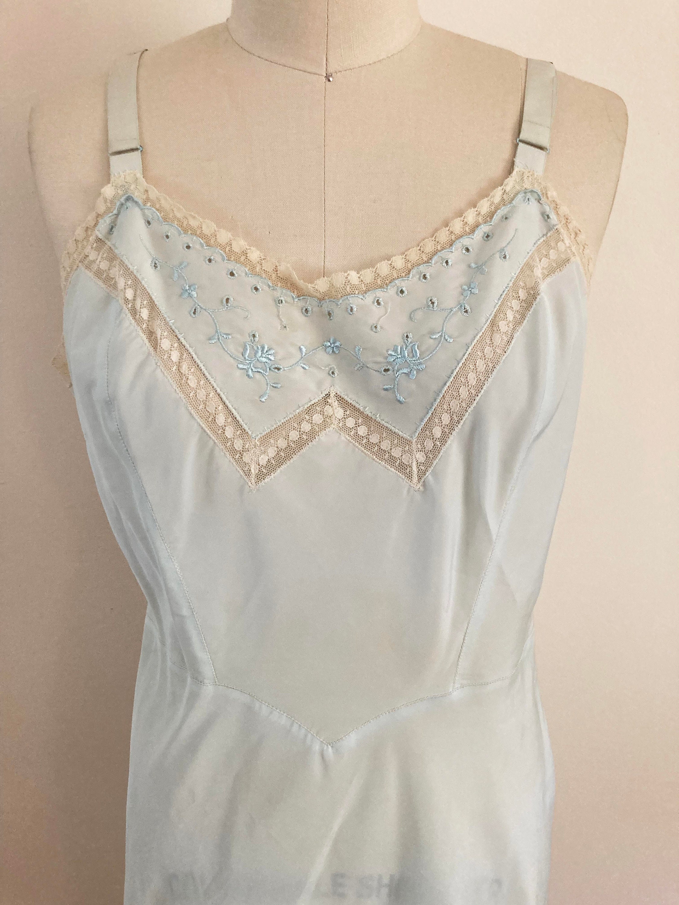 Small Medium Vintage 1940s Slip or Slip Dress / Light Blue - Etsy