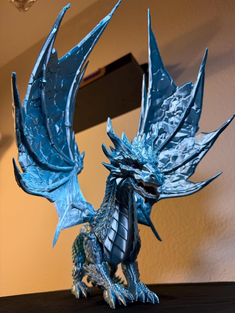 Frostfang Ice Dragon – Large 3D Printed Fantasy Collectible Display ...