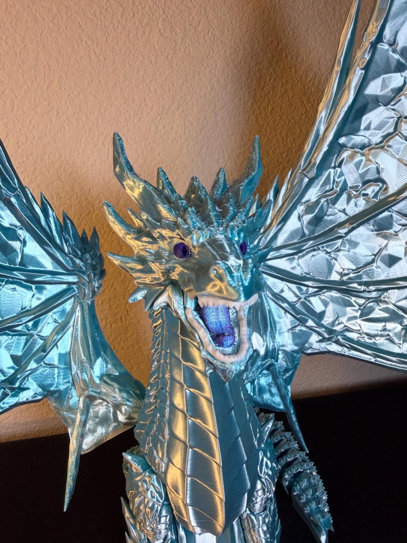 Frostfang Ice Dragon – Large 3D Printed Fantasy Collectible Display ...