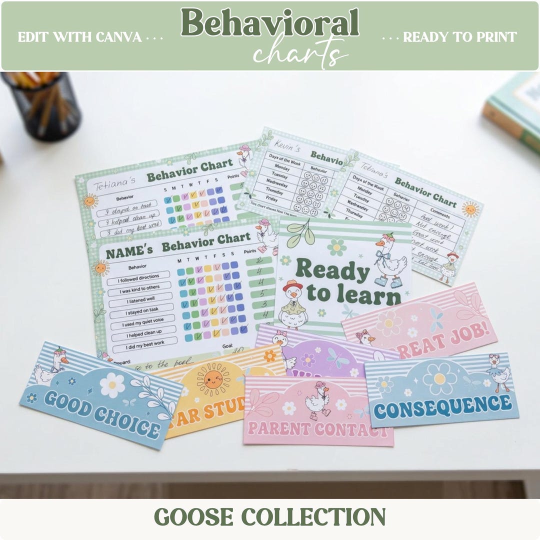 Goose Collection Behavioral Charts Bundle, Classroom Management ...
