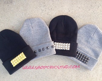 Studded Beanie - Etsy