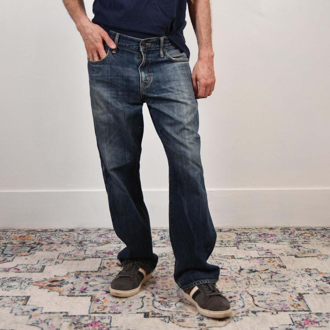 Vintage Old Navy Indigo Denim Jeans: 00s Y2K Loose Fit (32x30) - Etsy