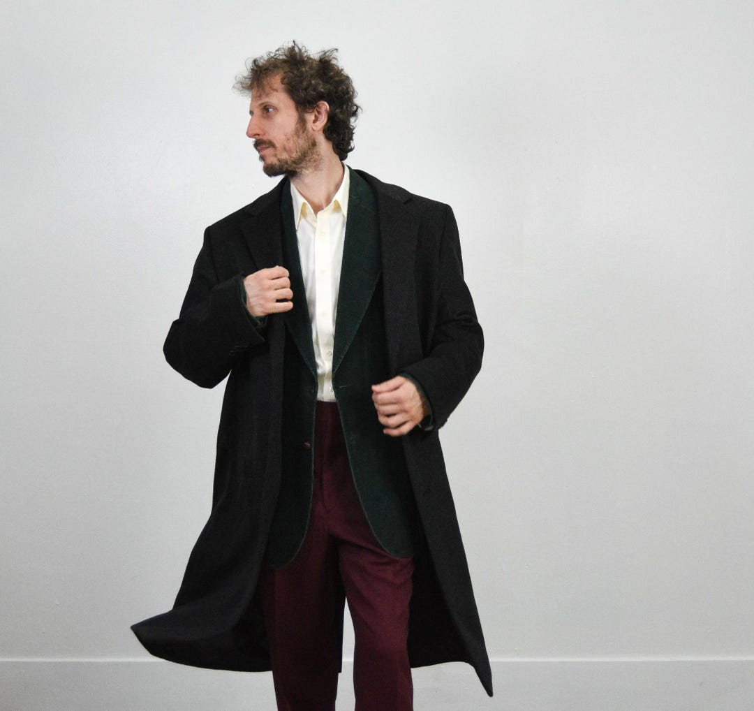 Vintage Pronto Moda Wool Cashmere Overcoat - Charcoal Grey, 40R - Etsy