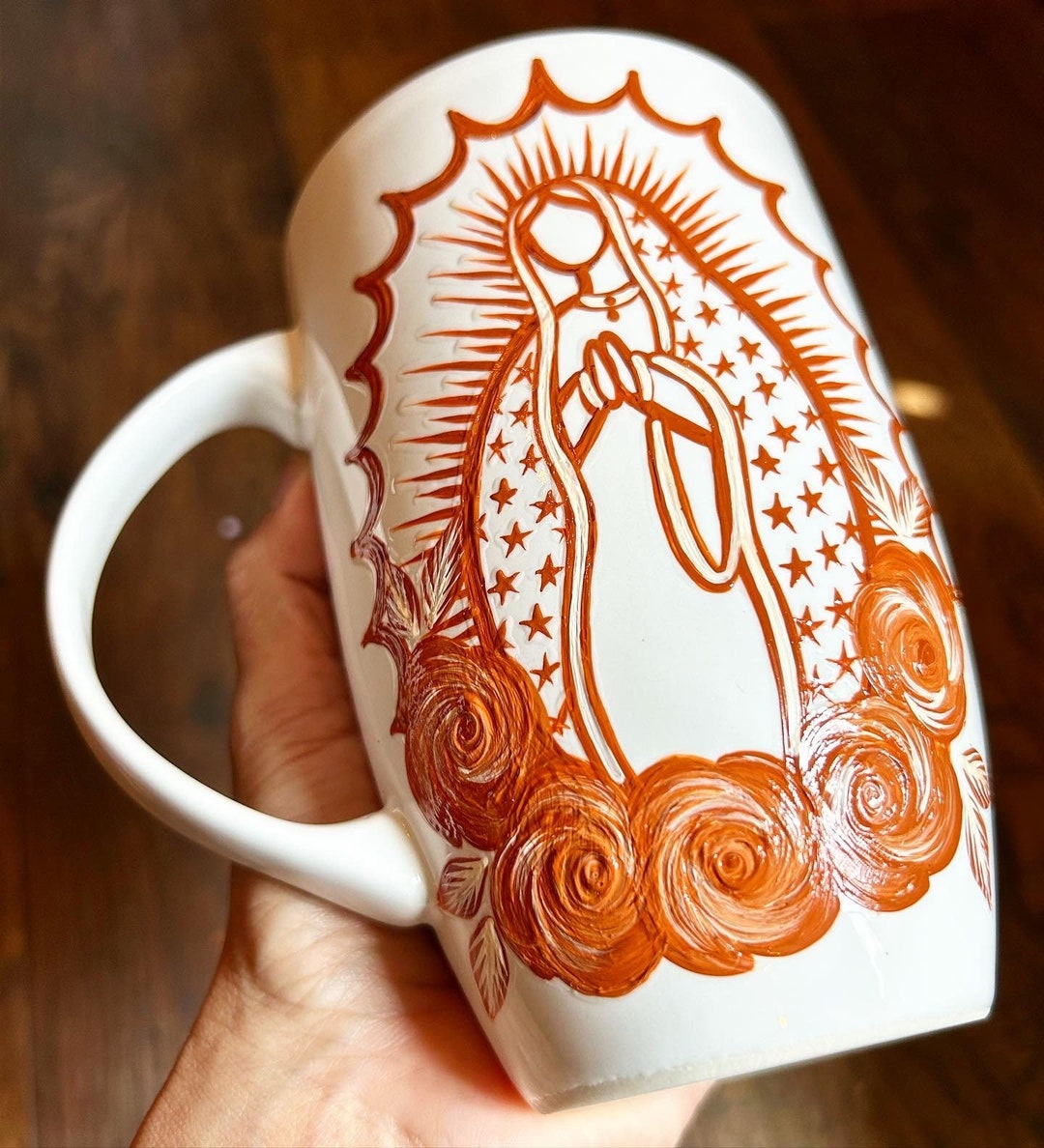 Terracotta Virgin Mary Mug - Etsy