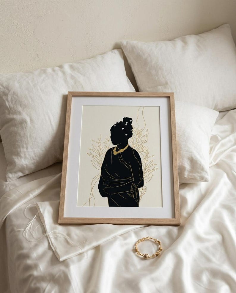 Moremi Ajasoro Yoruba Queen Silhouette Art | Afrocentric Black Woman ...