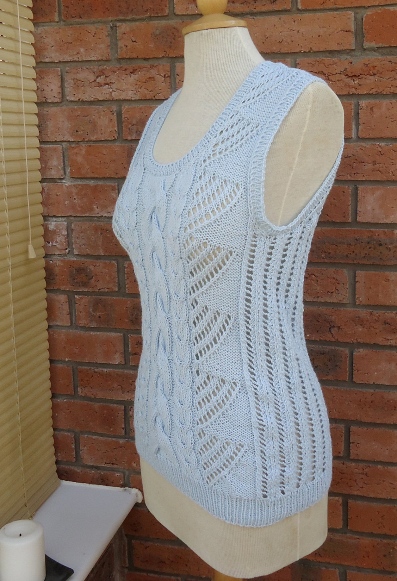 Blue Summer Top, Baby Blue Summer Tank Top, Women Summer Jumper ...