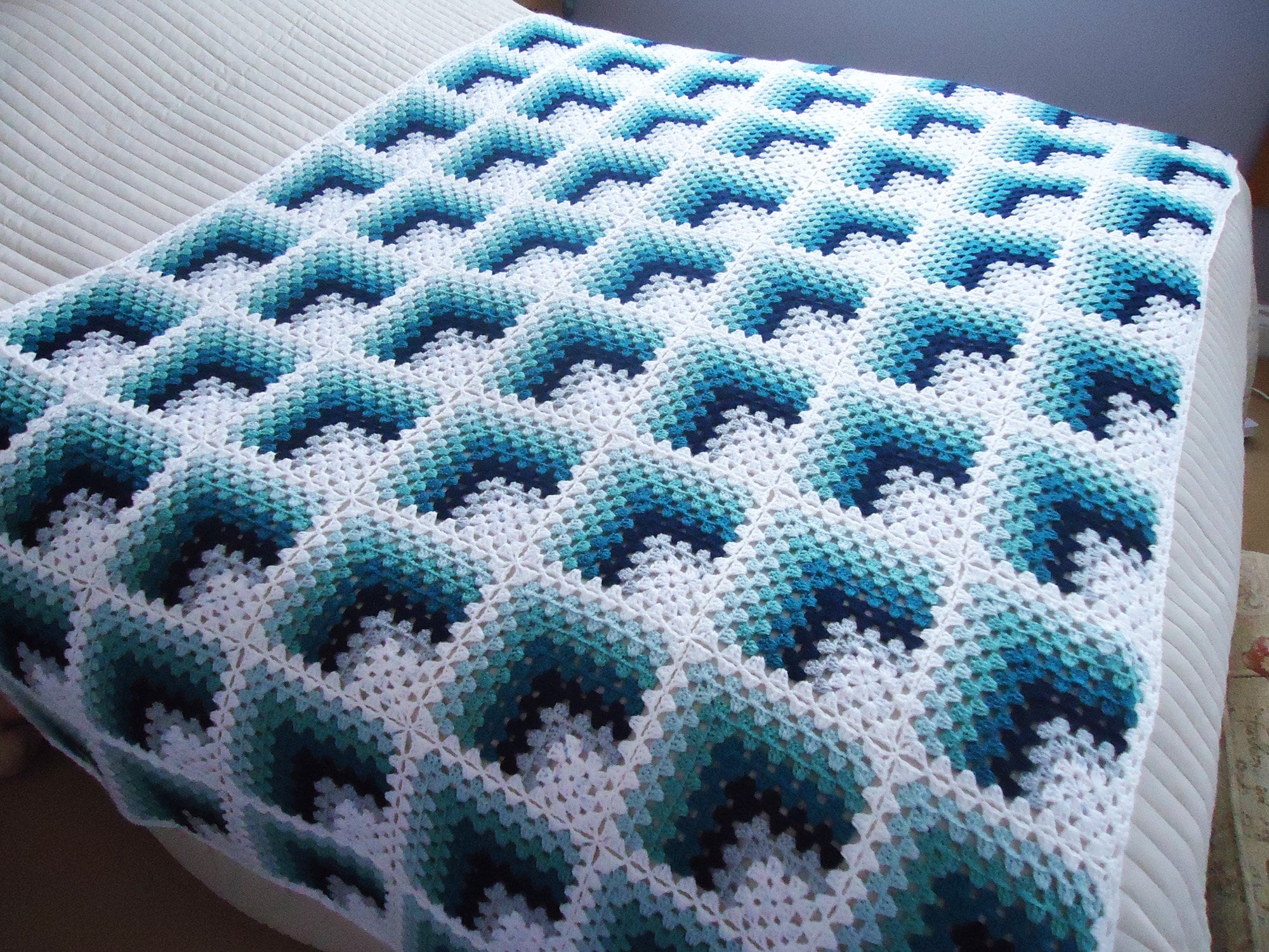 Crochet 3D Blanket, Afghan Blanket, Crochet 3D Throw, Crochet Blanket ...