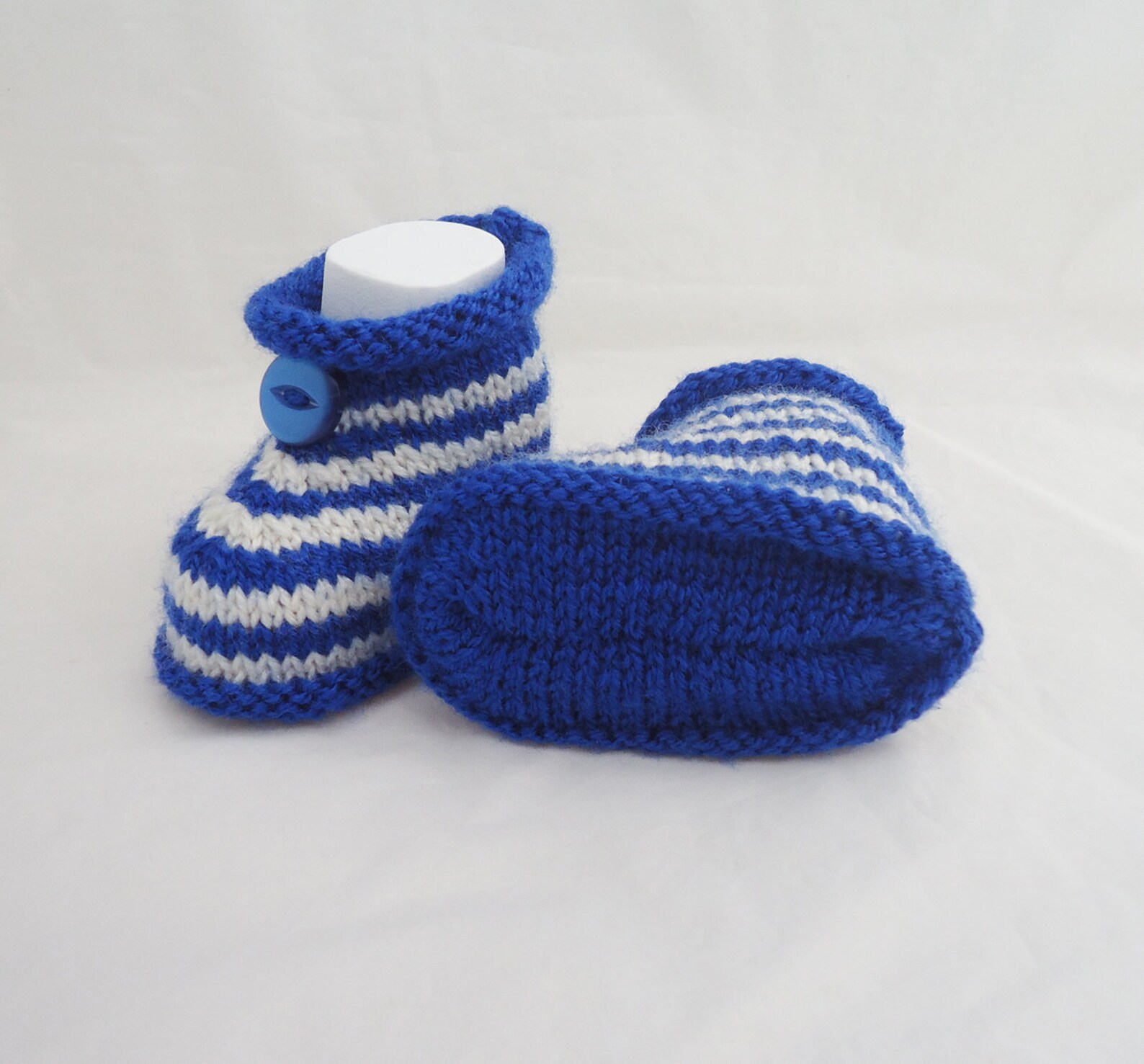 Knitt Baby Booties Cute Baby Booties Baby Booties Blue and - Etsy