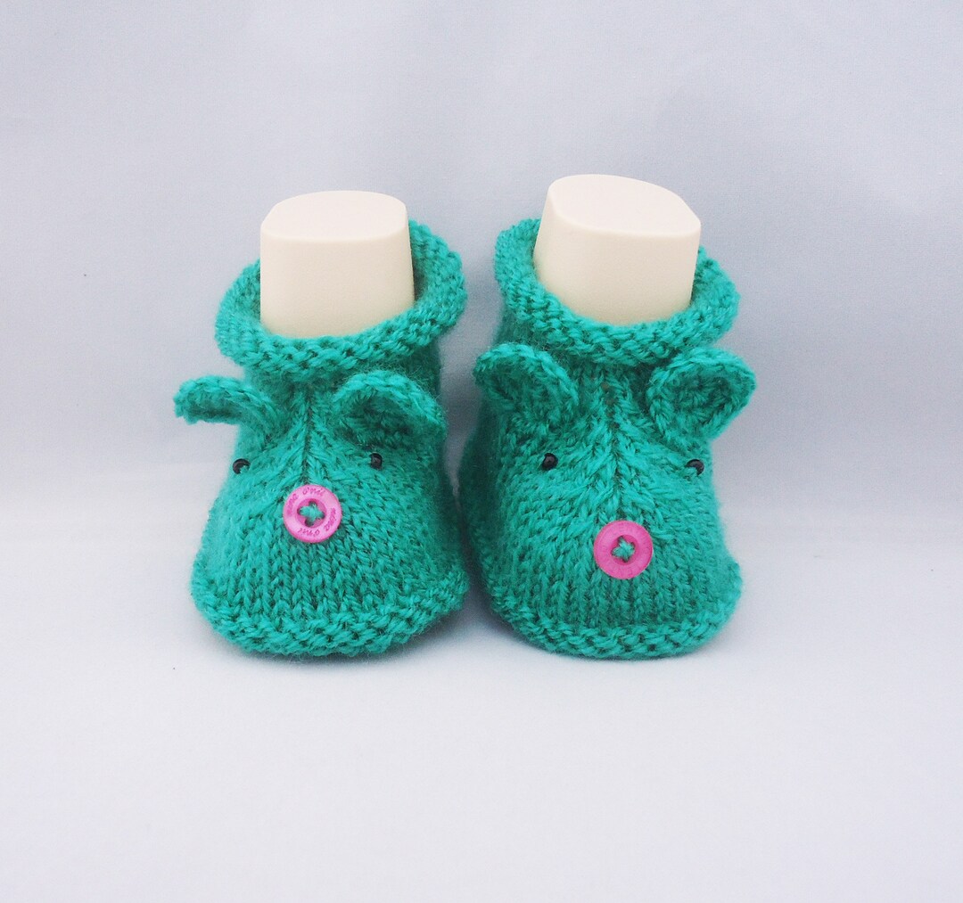 Knit Mouse Booties, Mouse Booties, Baby Mouse Booties, Cute Mouse ...