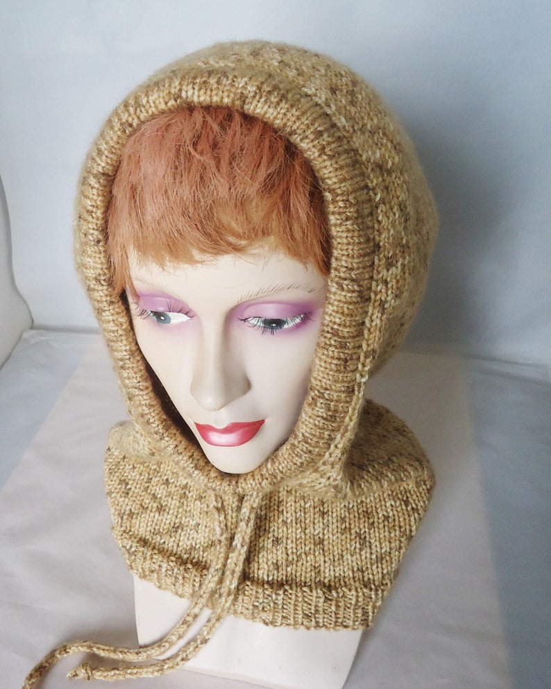 Hand Knit Balaclava, Hoodie Hat, Hand Knit Hood, Cowl Hood - Etsy