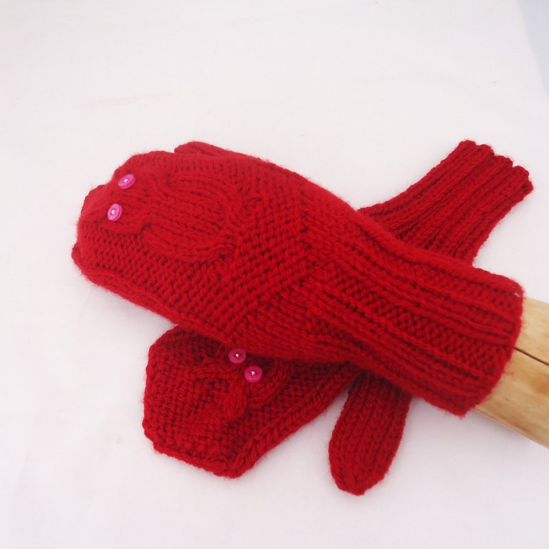 Red Mittens - Etsy UK