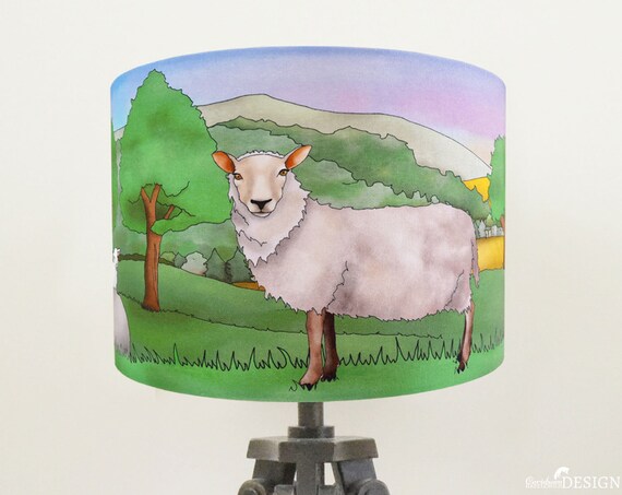 Sheep Lampshade Drum Lampshade Nursery Lampshade Woodland | Etsy
