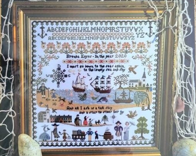 The TALL SHIPS SAMPLER Cross Stitch Pattern by Brenda Keyes for the ...