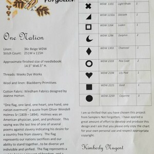 One Nation by Samplers Not Forgotten - Counted Cross Stitch Pattern ...