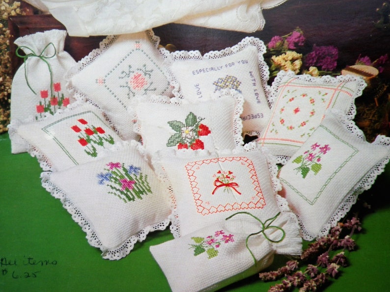 SACHETS Cross Stitch Pattern Leaflet 21 by Pat Waters Flowers - Etsy