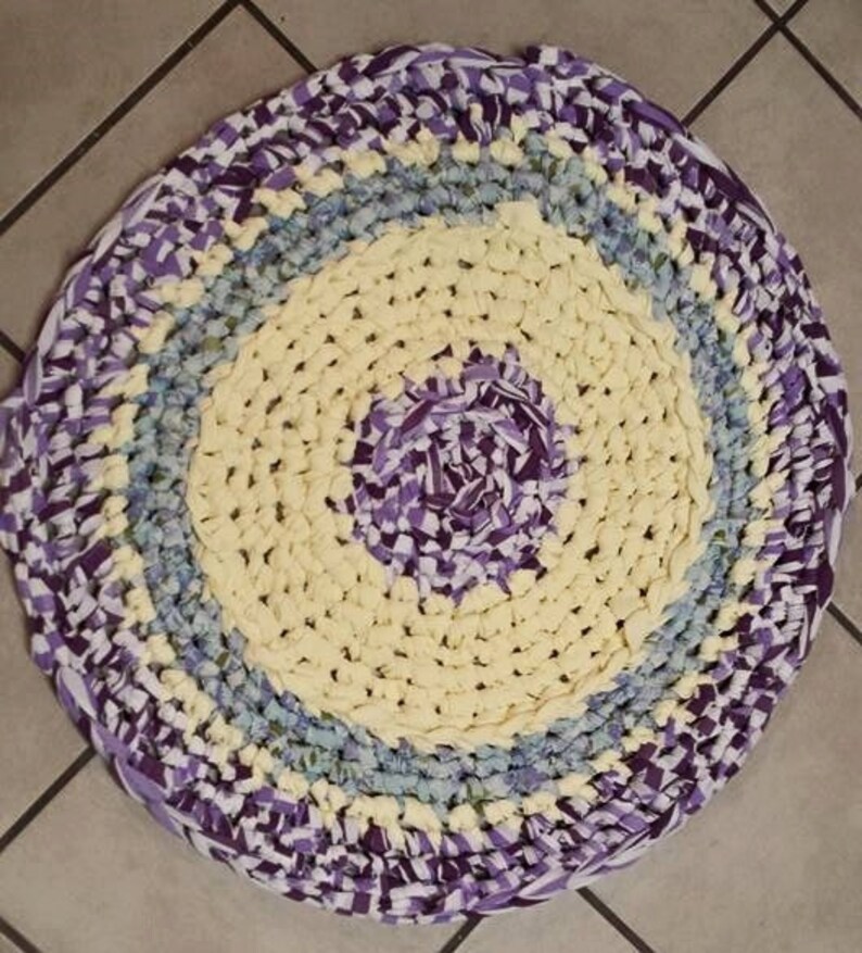 Artisan Crochet Rag Rug Cottage Shabby Chic Perfectly Purple | Etsy