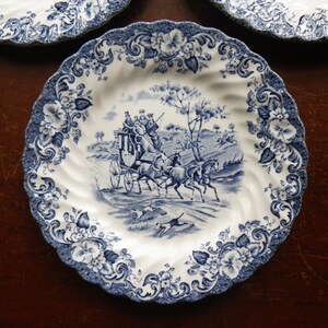 Chippy Set of 3 Bread Plates Johnson Brothers COACHING SCENES Blue ...