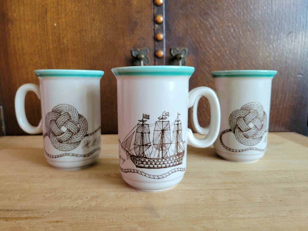 Set of 3 HMS Victory Clipper Ship Mugs - by Churchill - Vintage ...