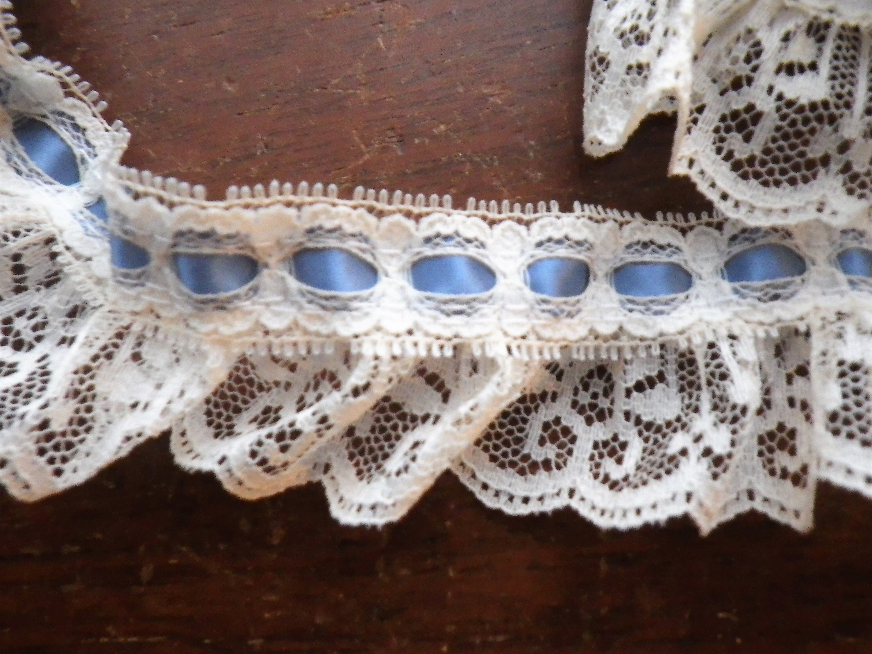 2 Layer Blue & Ivory Ribbon Lace Edging 1-3/4 Inch Wide | Etsy