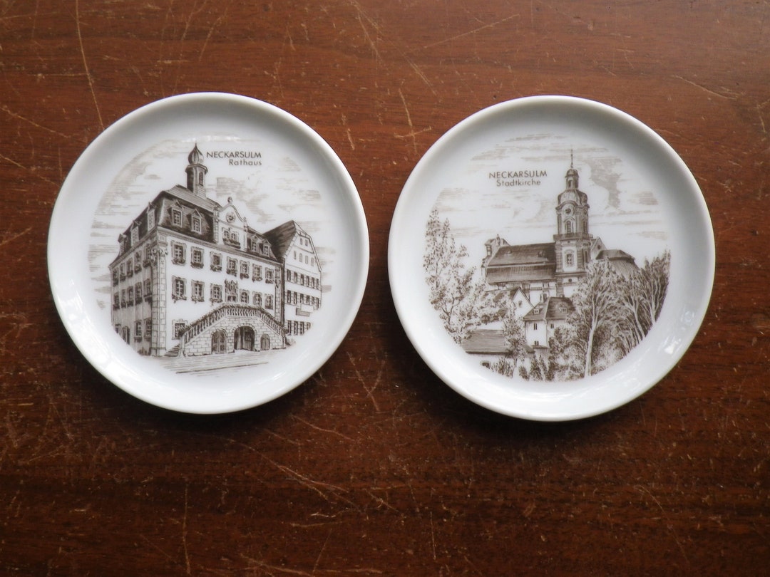 Vintage 2 Porcelain Coasters, Scenes of Germany by Furstenberg - West ...