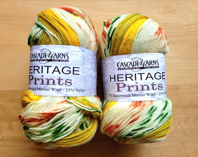 One Heritage Prints Yarn Skein - Cascade Yarns - Color 23 - SW Wool ...