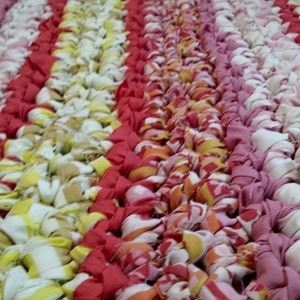 Crochet Rag Rug Pink Sunshine 38x24" Artisan Cottage Chic Gypsy Eco ...