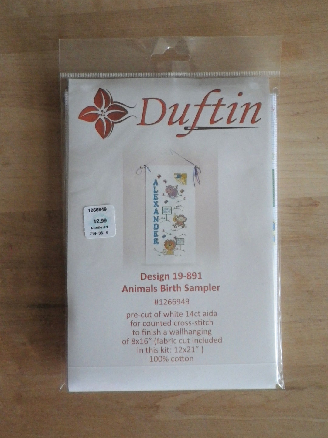 NIP Animals Birth Sampler Wallhanging Counted Cross Stitch Kit 8 X 16 ...