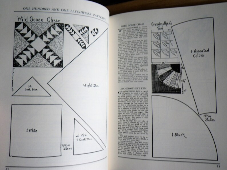 101 Patchwork Patterns Quilt Pattern Book Vintage C. 1962 Ruby | Etsy