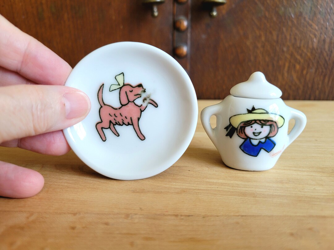 3 Pc MADELINE Miniature Tea Set Replacement Pieces Sugar Bowl W/ Lid ...