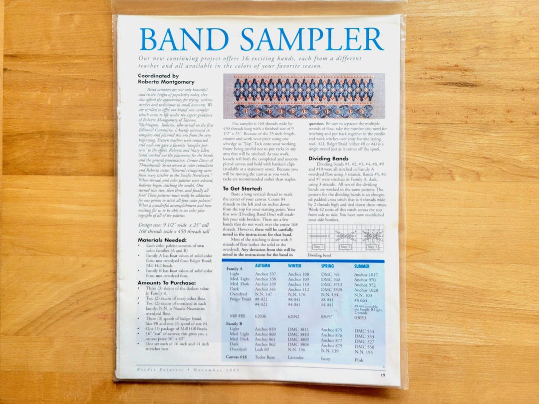 Band Sampler Needlepoint Pattern - Includes All 16 Band Patterns From ...