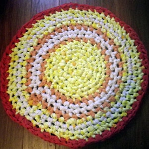 Artisan Crochet Rag Rug Day Lily Cottage Shabby Chic Eco ...