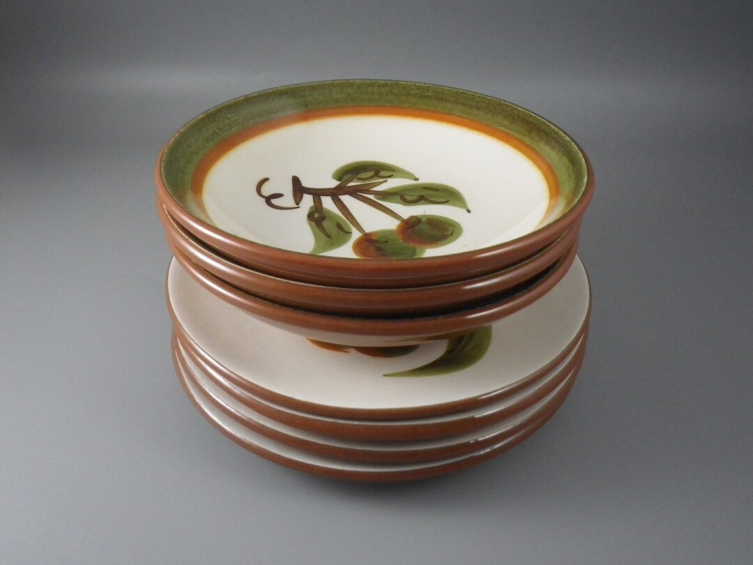 Set of 7 Stangl Pieces in Orchard Song Pattern - 3 Dessert Bowls and 4 ...