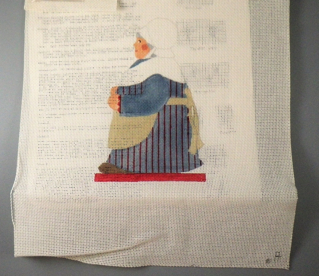 Betsy Ross Needlepoint Canvas W/ Hand Painted Pattern and Accessories ...