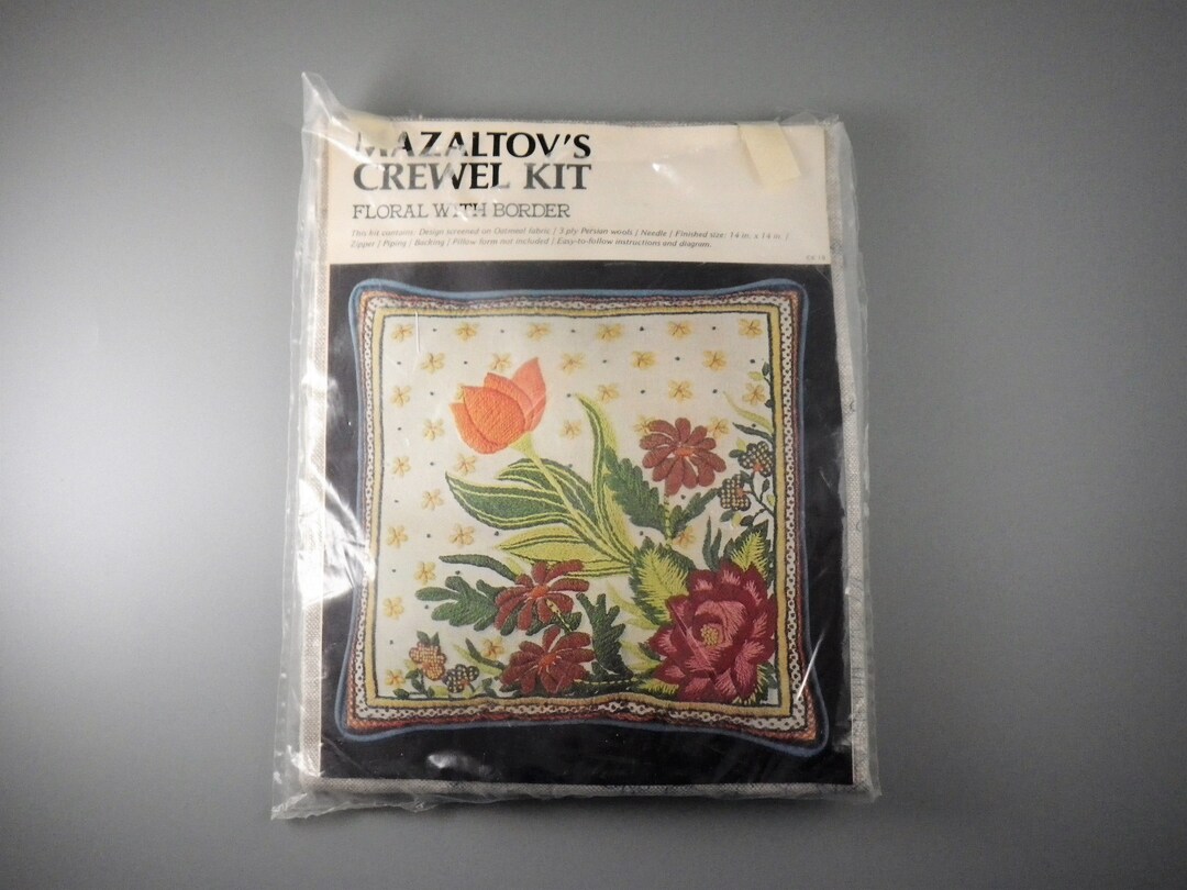 Mazaltov's Floral Crewel Kit in Original Pkg opened CK10 - Etsy