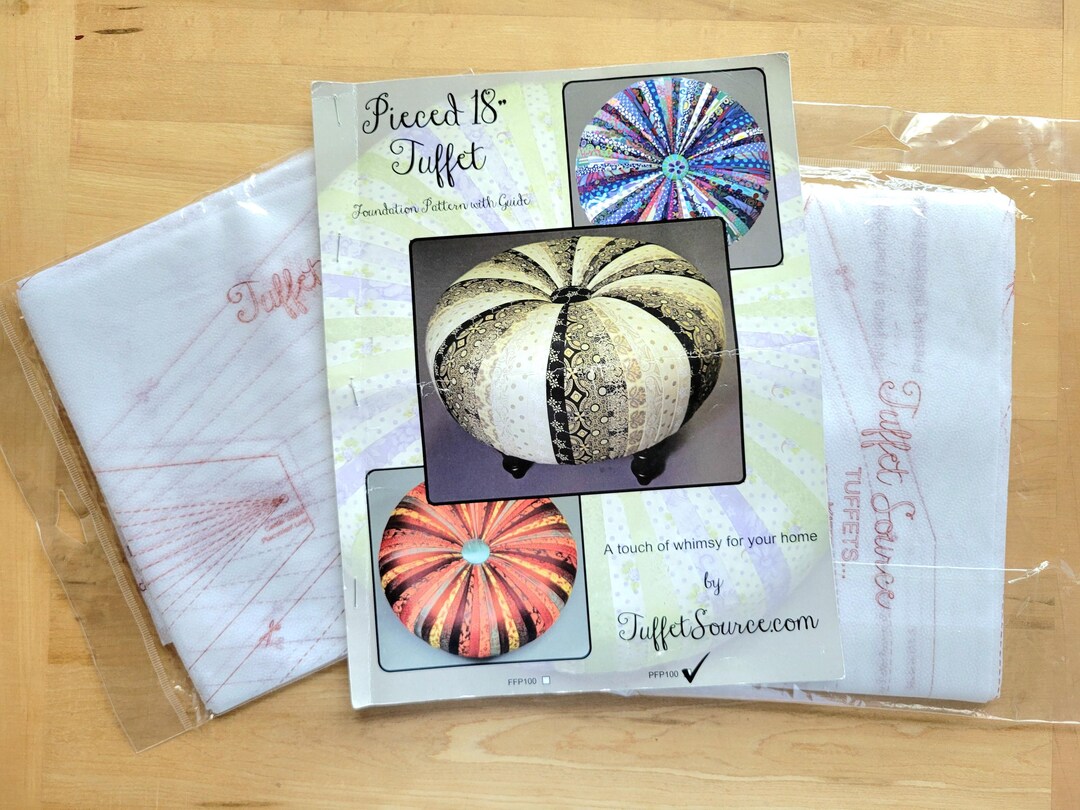 Pieced 18" Tuffet Kit - Foundation Pattern With Guide and 2 Tuffet ...