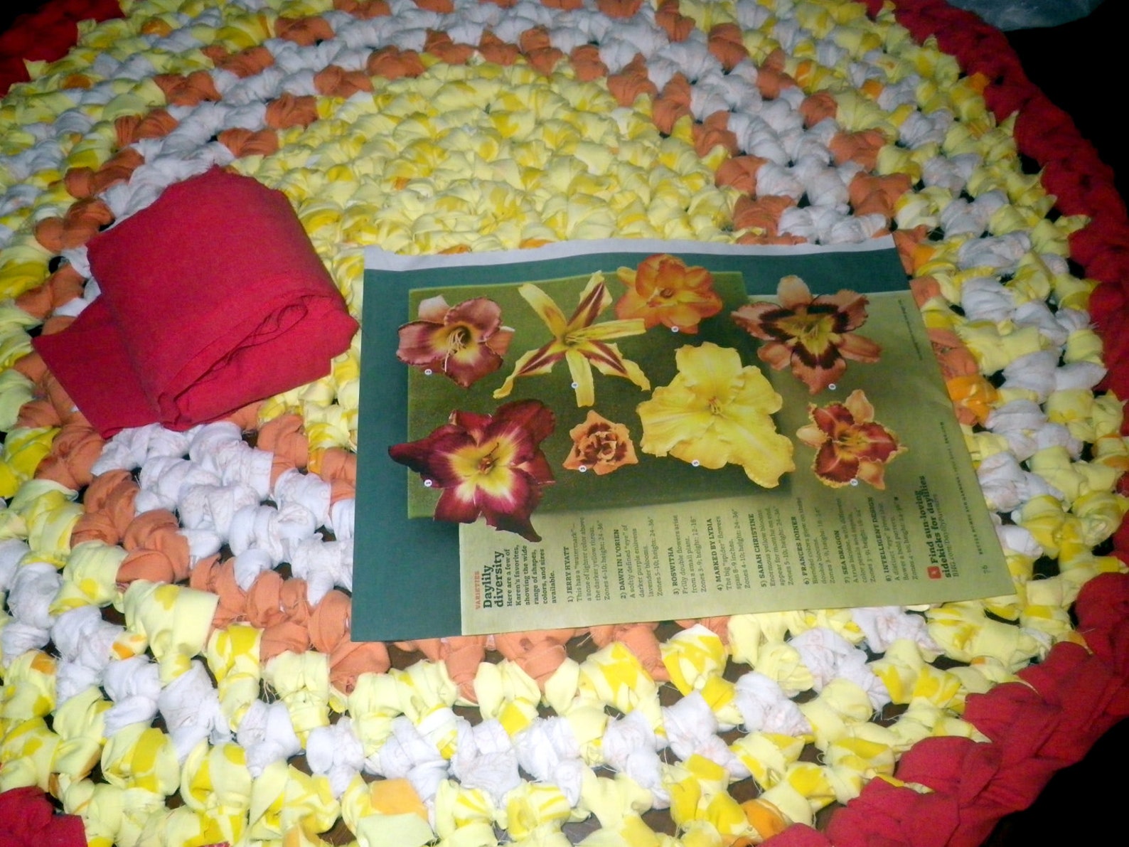 Artisan Crochet Rag Rug Day Lily Cottage Shabby Chic Eco - Etsy