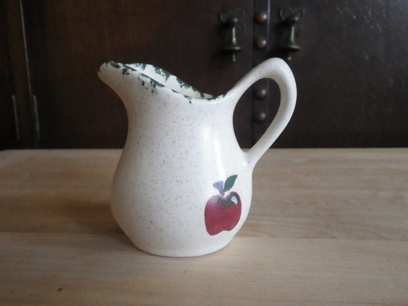 Vintage Mini Pitcher Rainbow Country Pottery Works Apple Motif | Etsy