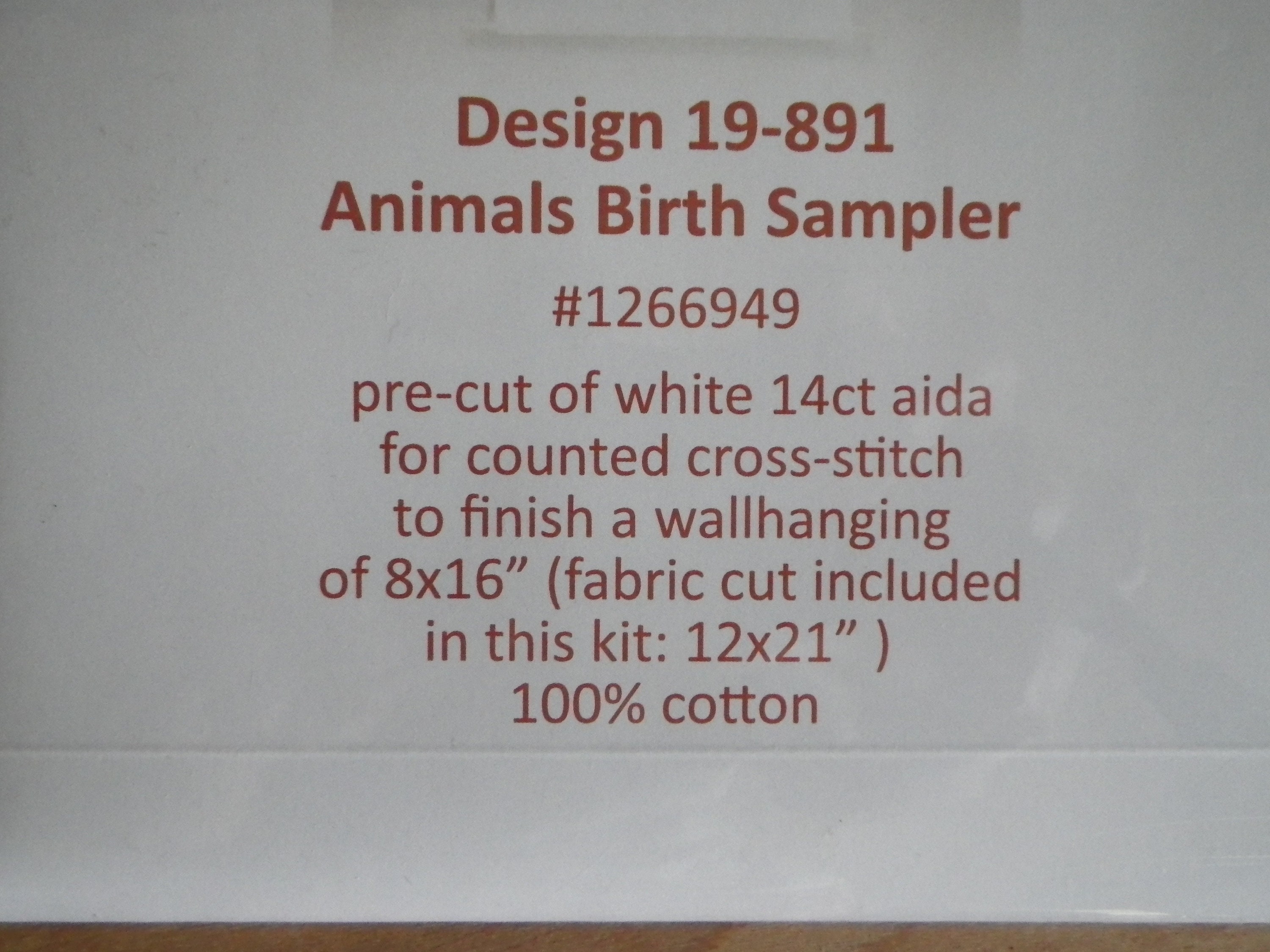 NIP Animals Birth Sampler Wallhanging Counted Cross Stitch | Etsy