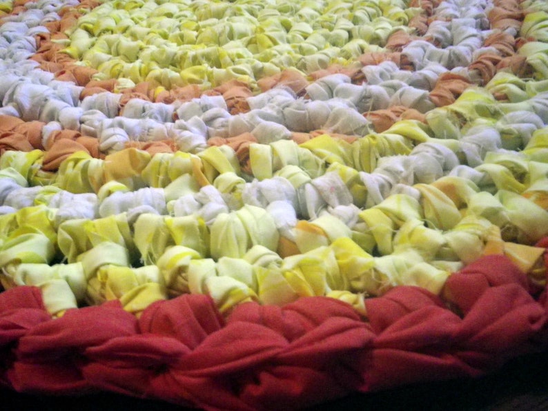 Artisan Crochet Rag Rug Day Lily Cottage Shabby Chic Eco - Etsy