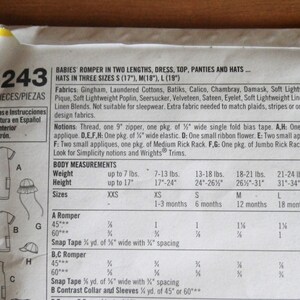 Simplicity Babies Clothes Pattern 4243 UNCUT Size A XXS-L - Etsy