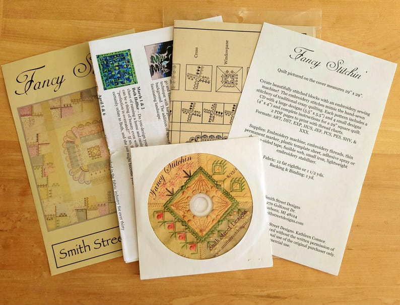 Fancy Stitchin' Quilt Machine Embroidery CD - Stitches and Quilt ...